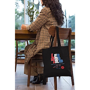 Les Miserables Victor Hugo Book Cover Art Black 15x15 inches Large Canvas Tote Bag Women