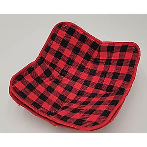 ULVEOL Set of 2 Black Red Microwave Bowl Cloth Hot Pads Pot - Microwave Safe Holder Multipurpose Heat Resistant Plate Holder Polyester Potholder - Protector for Heat Soup, Food, Meals