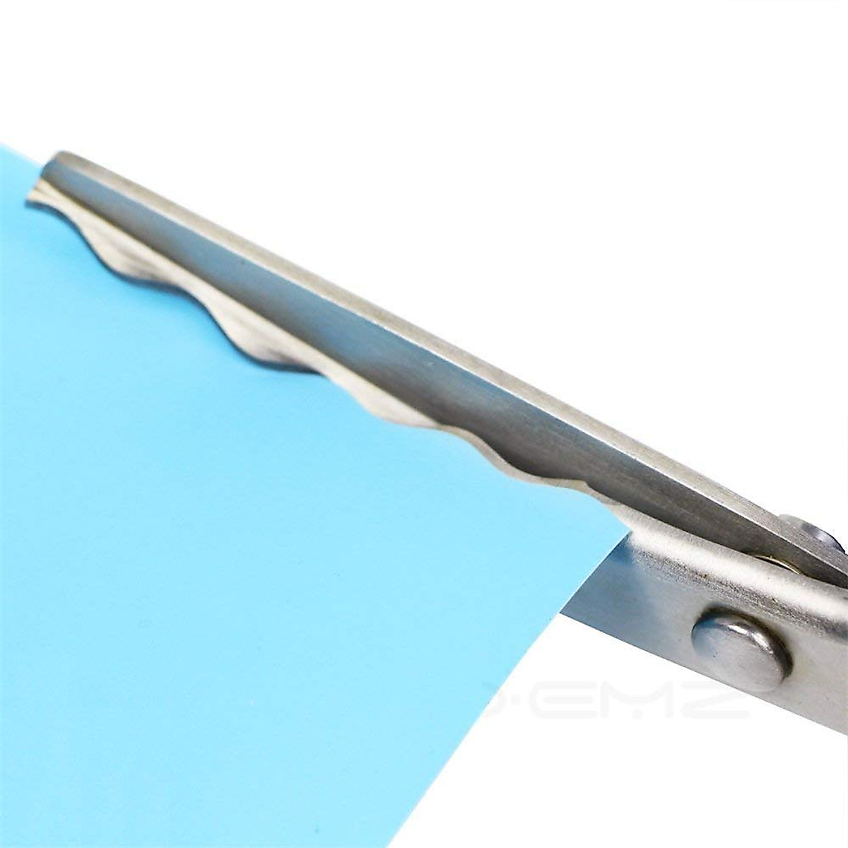 Dressmaking Sewing Craft Scissors, Professional Stainless Steel Pinking Shears Comfort Grip, Serrated & Scalloped Blades Cut Tailor Decorative Tool - Fabrics Leather Paper Craft (Scalloped 18mm)