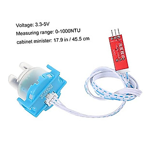 HOMOCONO Module Turbidity Experiment Turbidity Sensor Detection Turbidity Value Detection Water Quality Detection Dishwasher Turbidity Sensor Turbidity Testing 3.3-5v Turbidity Plastic Blue