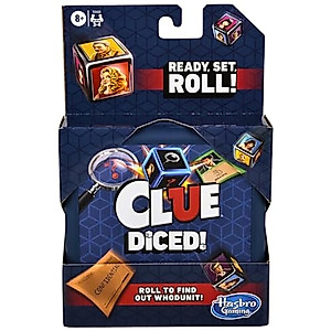 Hasbro Gaming Clue Diced Game, Quick Easy to Learn Dice Game, Portable Travel Game, Mystery Game, Ages 8 and Up