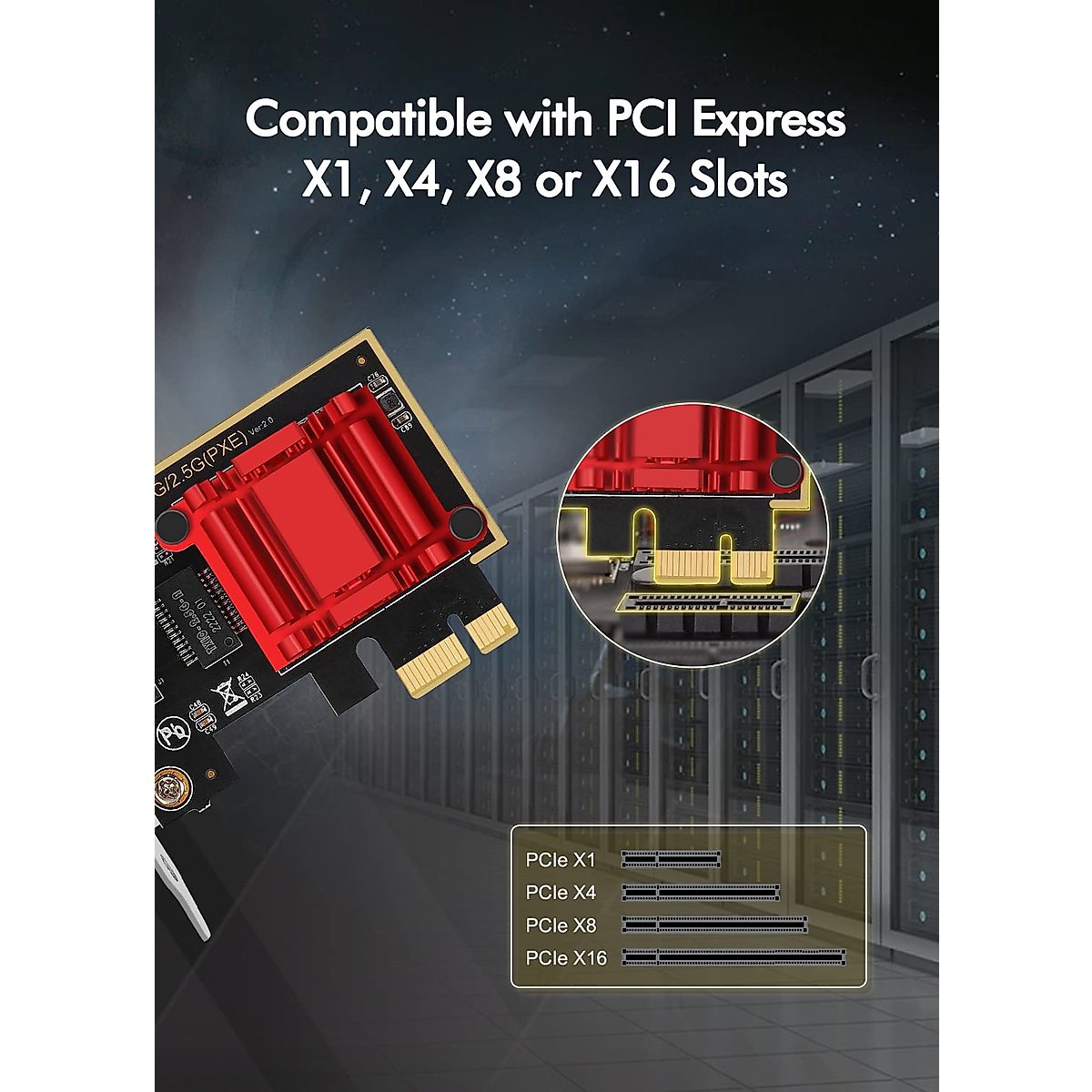 2.5Gb PCIe Network Card, NICGIGA 2.5 Gigabit Ethernet Interface Adapter, with Realtek RTL8125B, 2.5G NIC Compliant Windows/Linux/MAC OS