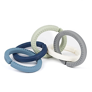 Bella Tunno Happy Links - Baby Montessori Silicone Links and Soft Silicone Baby Toys, Developmental Toys for Playing, Teething, Gross Motor Skills, Color Recognition and More, Cool Sky