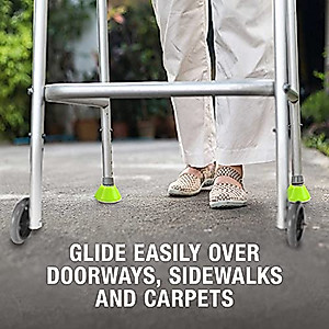 HealthSmart Walker Glides, Walker Caps or Walker Pads also for Rollators, Universal Fit, Pack of 2