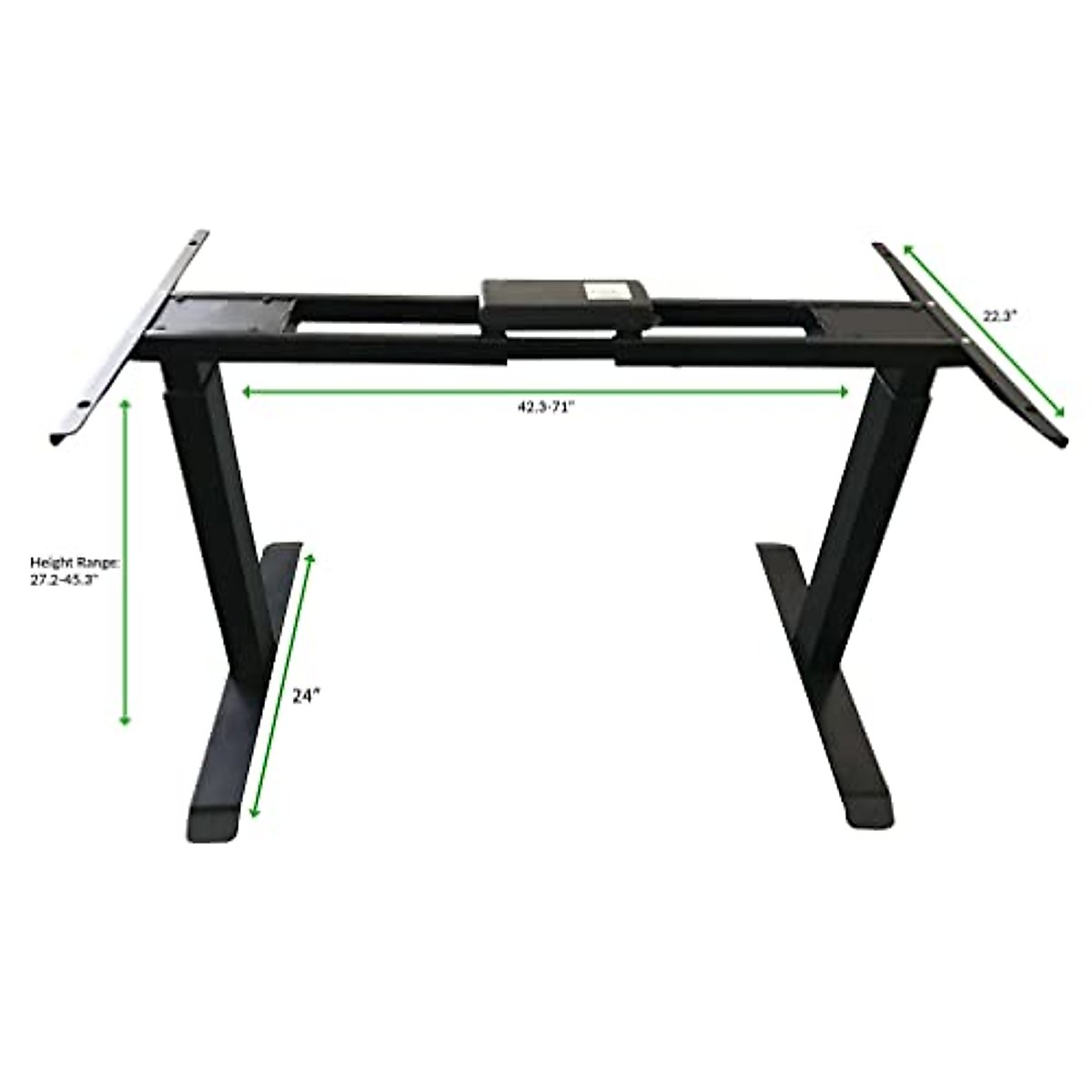 Rise UP Dual Motor Electric Adjustable Height Width Standing Desk Frame with Memory Premium Quality sit Stand up Ergonomic Home Commercial Office Desk Base Legs Base Table no Desktop Computer Black
