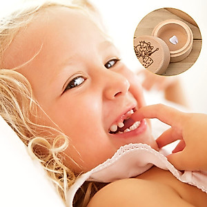 SAVITA Tooth Fairy Box, Wooden Baby Tooth Storage Box Portable Tooth Fairy Storage Box Milk Teeth Container Box Cute Lost Tooth Holder Keepsake to Keep The Childhood Memory