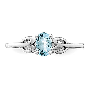 IceCarats 925 Sterling Silver Blue Aquamarine Ring Gemstone Band March Birthstone Jewelry Size 9.00