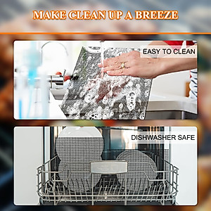 Grill Mesh Mat Set 5 Barbecue Grill Accessories Reusable Non-Stick Grill Mat for Vegetables Fish Grilling Mat Sheets for Outdoor Smoker Charcoal Gas Electric Grill BBQ Tools,XL 15.75 x 13 inch, Black