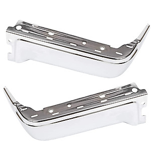 ECOTRIC Rear Step Bumper End Cap Cover Compatible with 2009-2014 Ford F150 Styleside Face Bar Driver Passenger Side W/O Sensor Hole Chrome 2 Packages