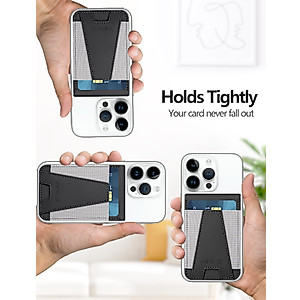 Magnetic Card Wallet Holder for Apple Magsafe, Designed for MagSafe Wallet, Eiffel-Tower Leather Magnetic Wallet with Adjustable Stand for iPhone 15 Pro/15/14/13/12 Series, Fit 8 Cards (Black)