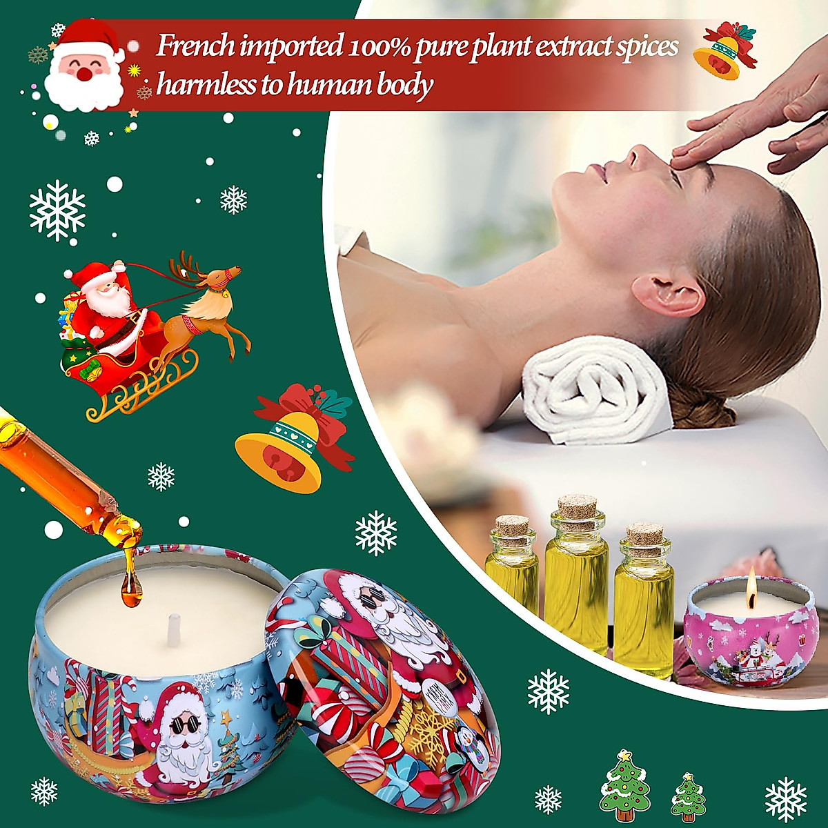 Christmas Scented Candles Gift Set, 12 PCS 3oz Aromatherapy Candles Gifts for Women Soy Wax Candles Gift for mom Portable Travel Tin Jar Candles for Birthday, Thanksgiving, Mother's Day