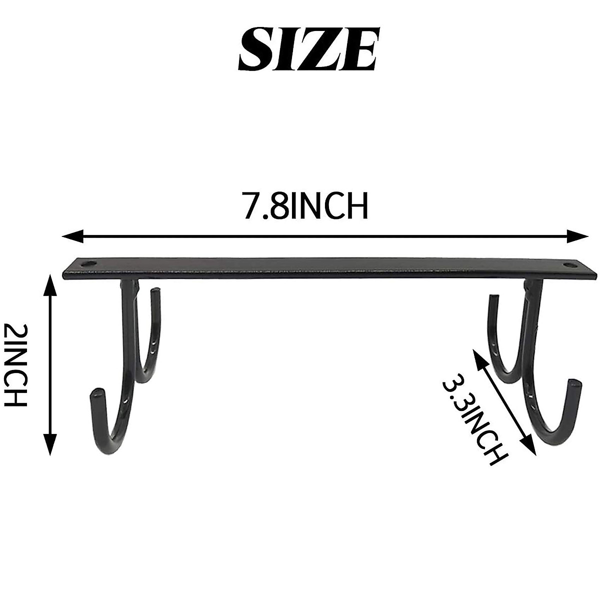 RONYOUNG 4 Sets Mug Holder Rack Under Cabinet Shelf , Mug Rack 16 Hanging Hooks for Mugs, Coffee Cups and Kitchen Utensils Display (4 Set, Black)