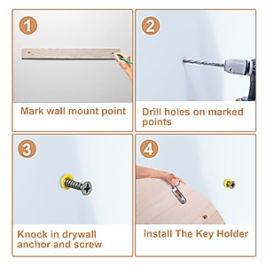 CRAKTH Key and Mail Holder for Wall Decorative, Wooden Boho Key Hanger with Shelf, Unique Two-Tone Circular Design Entryway Key Rack - Brown & Green