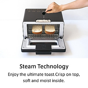 BALMUDA The Toaster | Steam Oven Toaster | 5 Cooking Modes: Sandwich Bread, Artisan Bread, Pizza & Pastry, Oven | Precise Heat Control | Steam Technology | Baking Pan | US Version | Gray
