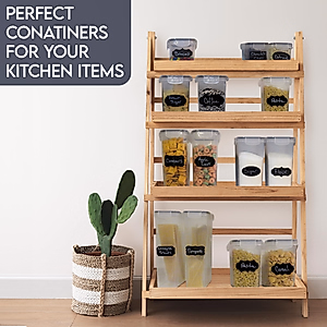 Kitchen Pantry Organizers and Storage - Airtight Food Storage Container Set, 14 Pcs BPA Free Plastic Dry Food Canisters for Kitchen Pantry Organization and Storage Ideal for Cereal, Flour & Sugar