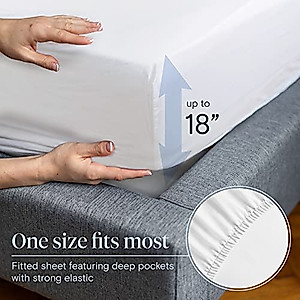 LuxClub 6 PC Full Size Sheet Set Bed Sheets Deep Pockets 18" Eco Friendly Wrinkle Free Cooling Bed Sheets Machine Washable Hotel Bedding Silky Soft - White Full