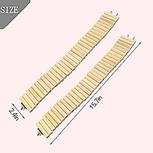 kathson 6 Pcs Wooden Hamster Suspension Ladder Bridge,Bendable Long Climbing Ladders Pet Cage Toy Accessories Hideout Natural Chew Balls for Mouse Chipmunk Rabbits and Other Small Animals