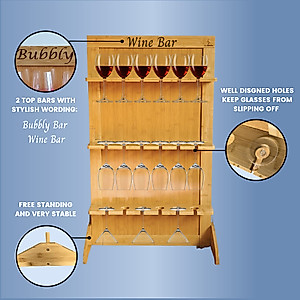 Champagne Wall Holder For Party 50, Wine Glass Rack, Wine Glass Holder, Champagne Tower Stand Wood, Champagne Stand Wine Glass Display. Mimosa Tower, Champagne Wall Stand For Party, Prosecco-18GLASSES