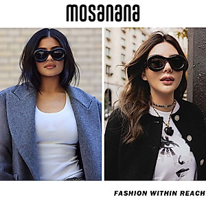 mosanana Inflated Bubble Y2k Oval Sunglasses for Women Trendy Cool Cute Funky Fashion Retro Vintage Black Baddie Dark Stylish 90s Aesthetic 2000s Ladies Chunky Thick Sun Glasses Shield Shade KAIA