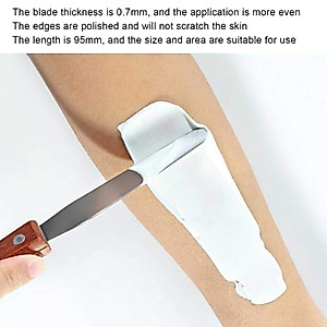 3 pieces waxing stainless steel spatula for clean application of wax or sugaring paste, wax spatula metal spatula for Brazilian waxing, stainless steel hair removal and wax spatula