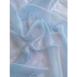 Organza Fabric by The Yard - Crystal Organza Fabric - Perfect for Wedding, Party Decor, Draping, and Crafts - Available by The Yard - 58 inches - 1 Yard (Baby Blue)