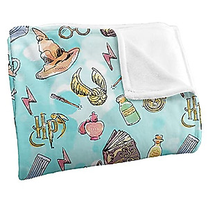 Harry Potter Water Color Pattern Officially Licensed Silky Touch Super Soft Throw Blanket 50" x 60"