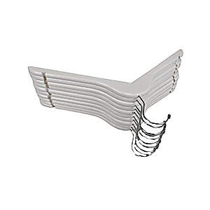 Pillowtex Wood Top Hangers - Set of 10 White Hangers