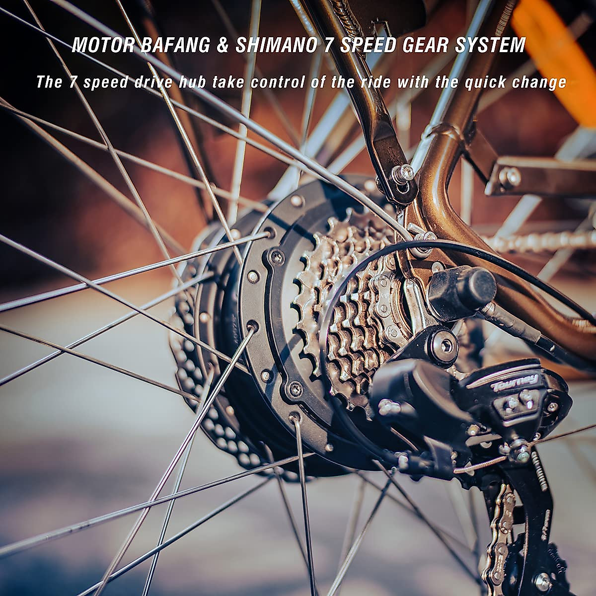 Sarahbridal Commuter Electric Bike for Adults, City Cruiser Ebike 500W Powerful Brushless Motor Cargo, 20+MPH, 50+Miles, 28" Electric Bicycle with Removable 48V 12.8Ah Larger Battery 7-Speed