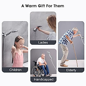 BRIGHT SHOWERS Handheld Shower Head Holder with Dual Angle Positions, Wall Suction Bracket Includes Adhesive 3M Disc, No Tools Required and Easy Installation, Chrome Finish