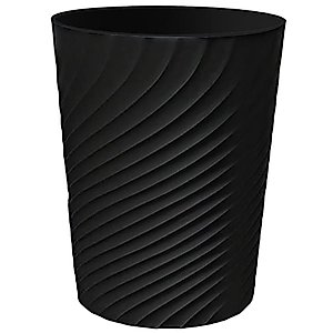 DAJITRE 1.8 Gallon Small Trash Can Wastebasket Recycling Bin Slim Profile for Compact Spaces Bathroom, Office, Bedroom, Kitchen (1.8 Gallon, Black)