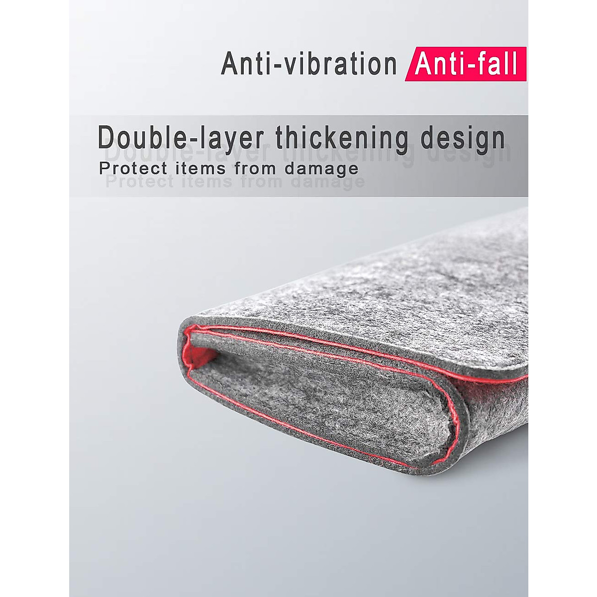 FNEIAE Switch Carrying Case, Ultra Slim Professional Protective Felt Pouch for Nintendo Switch with 5 Game Cartridges Holders - Light Grey