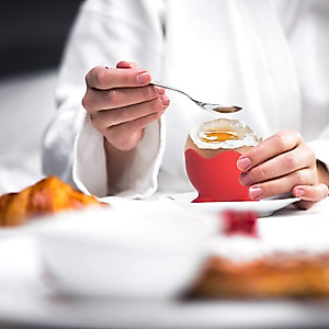 JOINSI 4Pcs Silicone Egg Cups Stands Holders for Serving Hard and Soft Boiled Eggs, Random Color