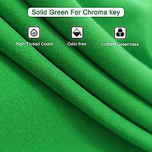 Heysliy Green Screen Backdrop with Stand Kit, 6.5 X 6.5 Ft Portable Green Screen Stand with 5 X 6.5 Ft Greenscreen for Streaming,Video Gaming,Zoom