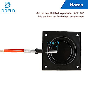 DRELD Porcelain-Enameled Heavy Duty Fire Burn Pot and Hot Rod Ignitor Kit, Replacement for Traeger and Pit Boss Wood Pellet Grill with Screws and Fuse