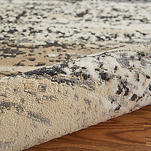 LR Home Infinity Area Rug, 5'2" x 7'2", Gray/Black