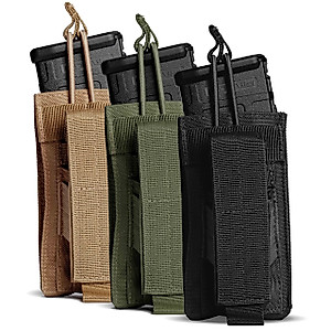 Tacticon K1 BattlePouch | 1 Rifle + 1 Pistol Mag Pouch | Combat Veteran Owned | Molle Single Rifle Pistol Magazine Holster Ammo | Tactical Bag Accessories Holder (1 Rifle + 1 Pistol [OD Green])