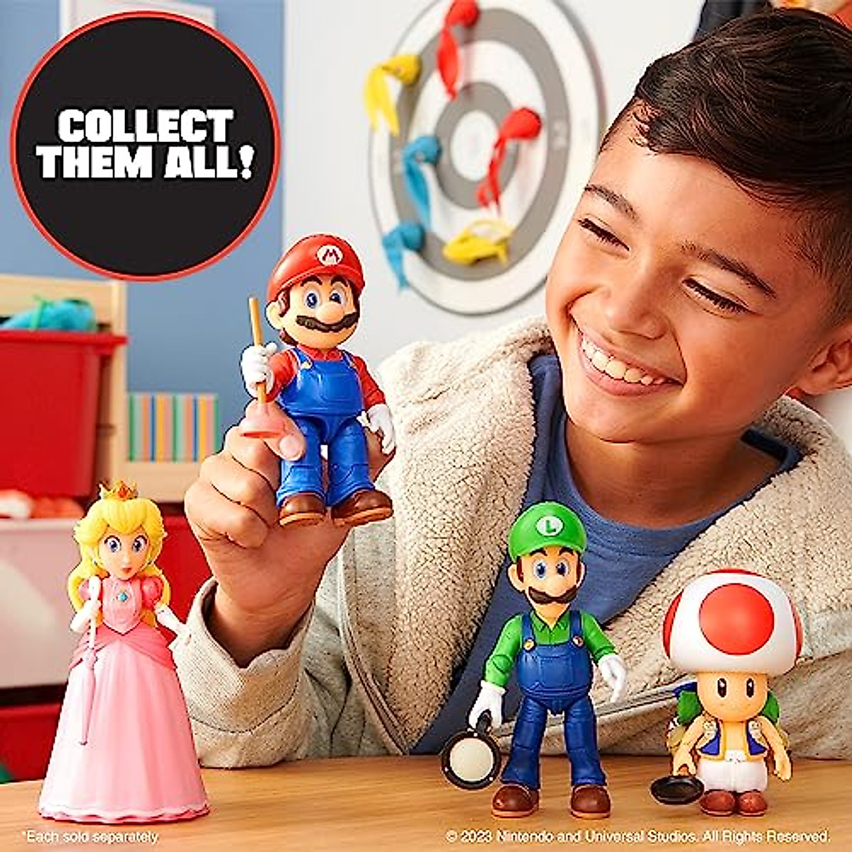 THE SUPER MARIO BROS. MOVIE - 5 Inch Action Figures Series 1 – Mario Figure with Plunger Accessory