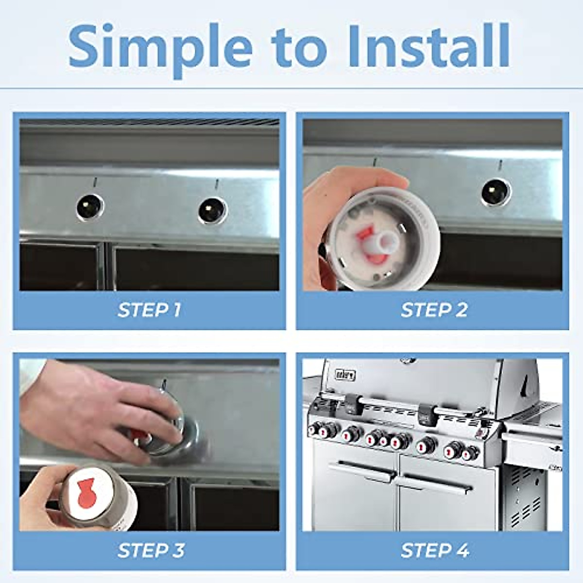 PalpitateC 91538 Control Knobs Compatible with Weber Summit 400/600 Grills Manufactured 2012 and Later, Fit for E-470, E-670, S-460, S-470, S-660, S-670, Lighted Control Knobs Set of 2