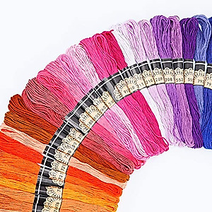Dimensean 200 Pcs Embroidery Threads Rainbow Embroidery Floss Cross Stitch Cotton Floss Skeins Hand Craft Premium Rainbow DIY Sewing Tool Multiple Colour