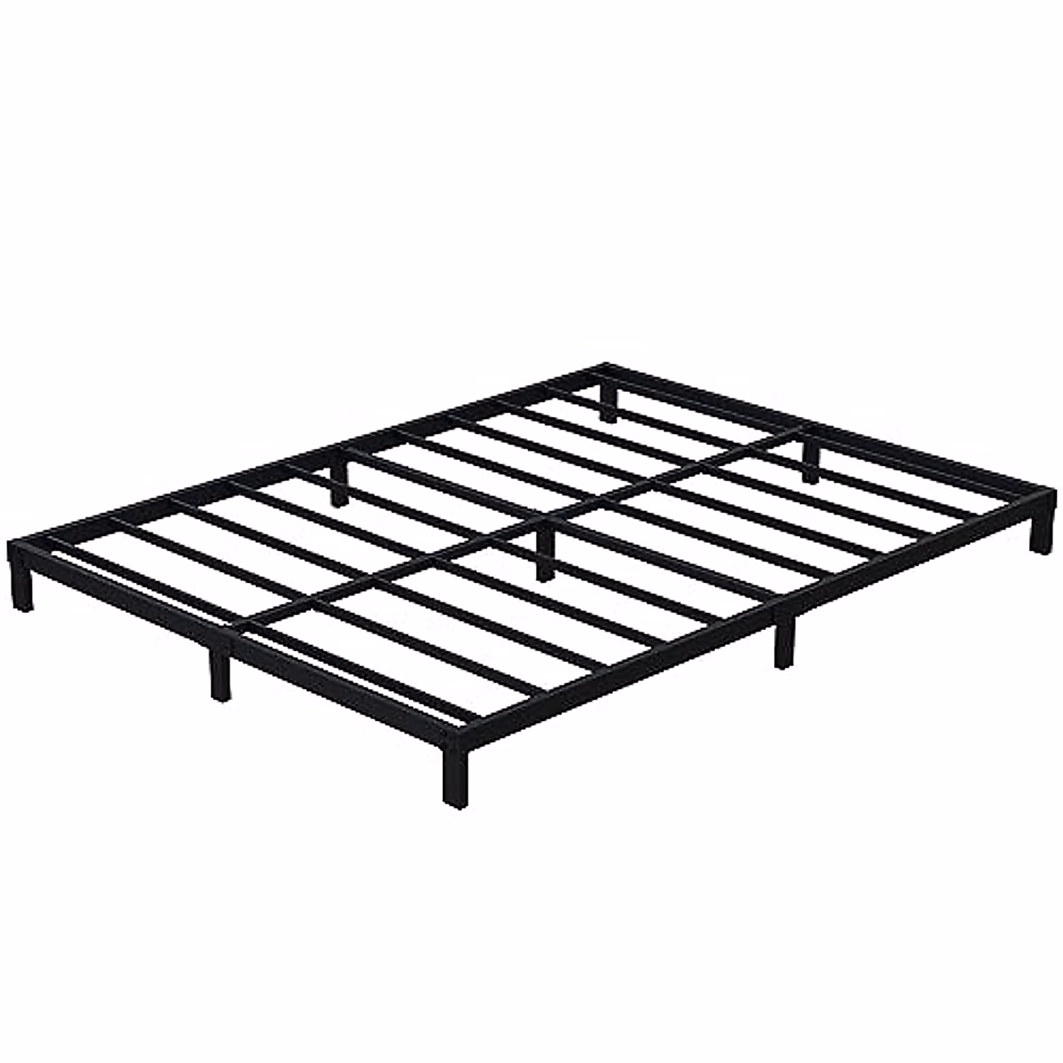EMODA 6 Inch King Bed Frame No Box Spring Needed, Heavy Duty Metal Platform with Steel Slats, Noise Free, Easy Assembly, Black