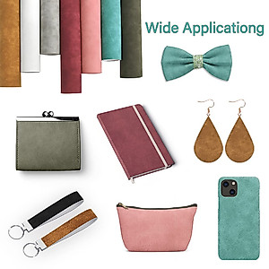 8 Pcs Colored Faux Suede PU Leather Fabric, Soft Smooth Synthetic Crafts Leather Fabric for Handicraft DIY Projects (21cmx30cm)