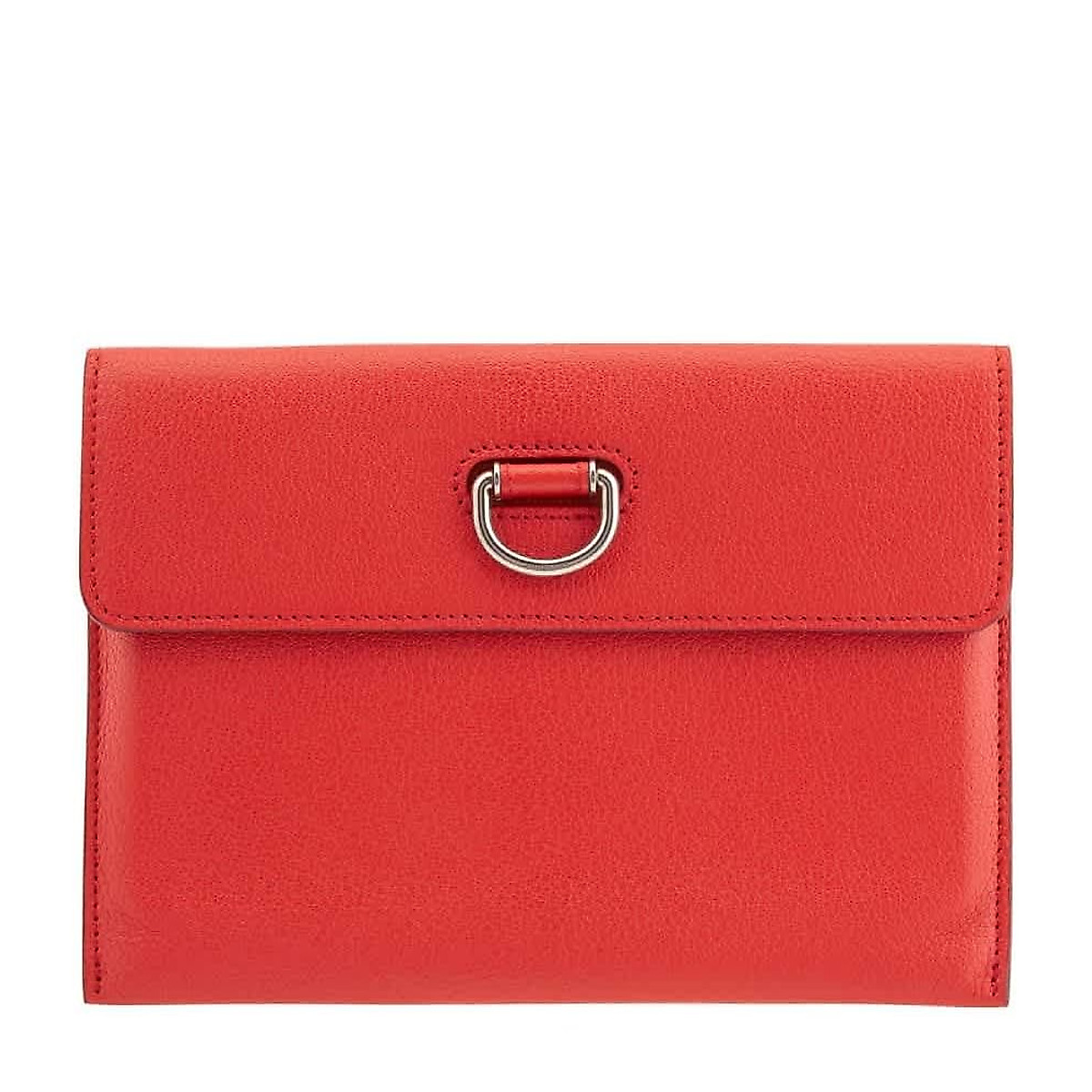 Burberry Womens D-Ring Leather Pouch, Red
