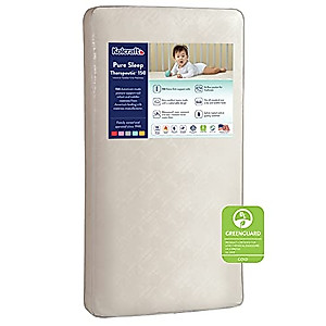 Kolcraft Pure Sleep Therapeutic Waterproof Toddler and Baby Crib Mattress - 150 Heavy Gauge Steel Coils - Made in USA, 52"x28", Extra Firm