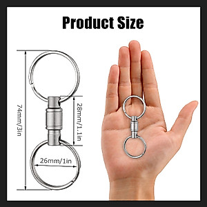 Titanium Quick Release Keychain, Detachable Key Ring Heavy Duty Swivel Key Holder with 2 Stainless Steel Key Rings UIInosoo for Double-End Pull Apart Keys Easily