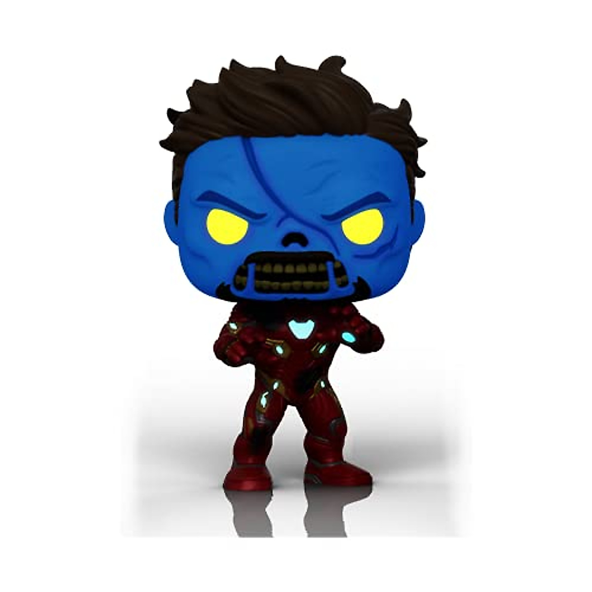 Funko POP Marvel: What If? - Zombie Iron Man, Amazon Exclusive Glow in The Dark, Multicolor, (58178)