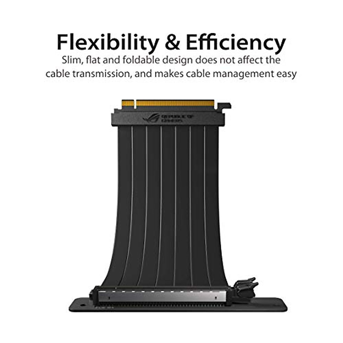 ASUS ROG STRIX Riser Cable PCI-E 3.0 x16 High Speed Flexible Extender Card Extension Port, 90 Degree Adapter (240 mm)