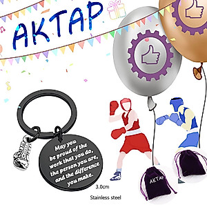 AKTAP Boxing Gloves Keychain Fitness Jewelry May You be Proud of The Work You Do Boxer Fans Key Rings Boxing Gifts