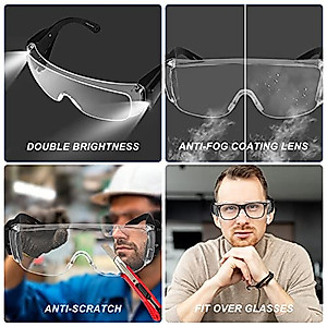 Anti Fog Safety Glasses With Lights For Women And Men - Night Work Goggles Over Eyeglasses , Anti Scratch Clear Lens Rechargeable Use In The Lab, Shooting, Welders, Woodworking