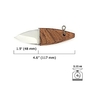 HUAAO 4.6'' Mini Knife, Pocket Knife with 440C Blade Wood Handle, Small Knife Fixed Blade Knife with Sheath for EDC Opening Package Collection Gift