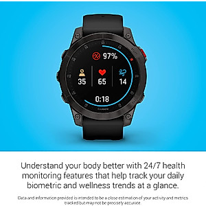 Lumintrail Garmin Epix Gen 2, Premium Active Smartwatch, Health and Wellness Features, Touchscreen AMOLED Screen, Smart Watch for Men & Women, Black Titanium, with a Wall Plug